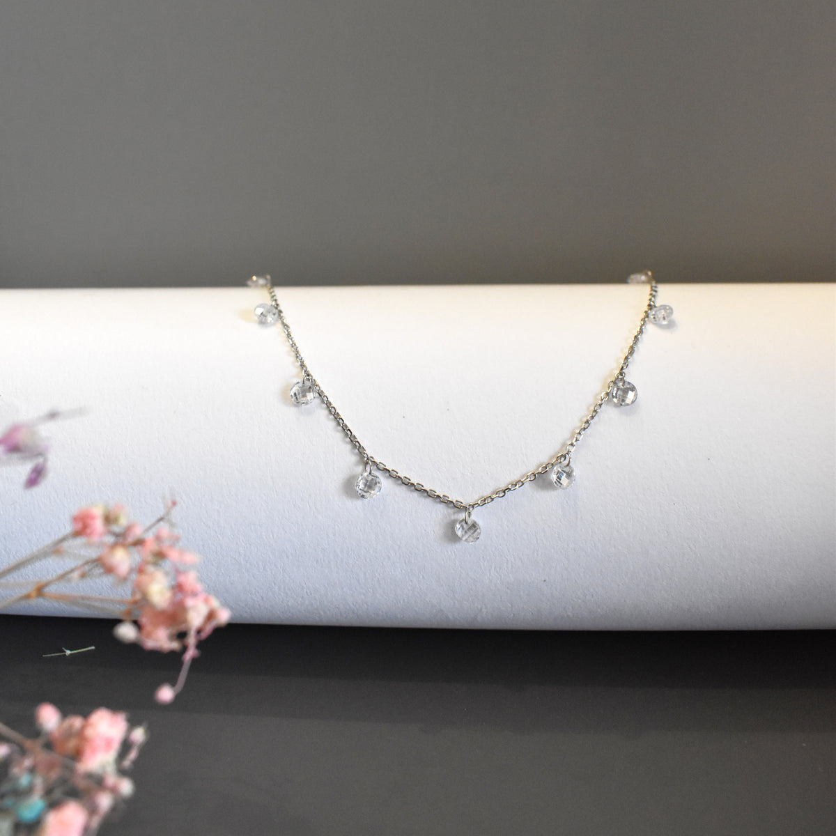 One Line Crystal Necklace – ForHER